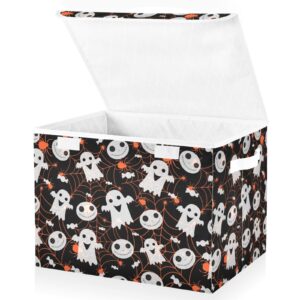 senya halloween storage baskets collapsible storage bins with lids, spider ghost halloween storage boxes clothes baskets for organizing