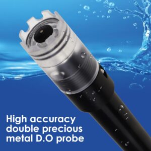 Digital Rechargeable Dissolved Oxygen Meter | Precise DO Tester w/Self-Floating Probe, Long Cable, LCD & Eco-Friendly Battery | Ideal for Fish Tanks, Hydroponic & More