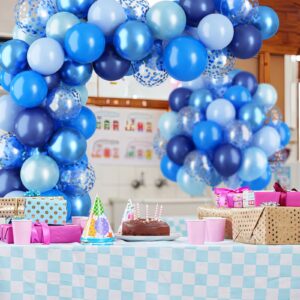 Blue Balloons 60 Packs 12 Inches Navy Blue Metallic Blue Balloons Baby Light Blue Balloons and Confetti Helium Balloons Birthday Decoration, Bridal Shower, Wedding, Baby Shower Boys Men Graduation