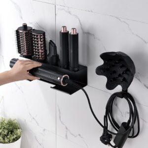 Affogato Wall Mount Holder Compatible with Shark FlexStyle, Wall Mounted Organizer for Storage Attachments, Rack with Cord Hanger for Accessories Curlers Brushes Diffuser