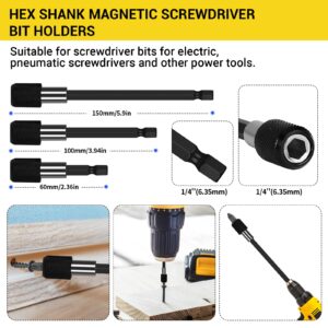 Flexible Drill Bit Extension Set, 105° Right Angle Drill Attachmen, Rotatable Joint Socket 1/4 3/8 1/2 In Hex Socket Adapter, Bendable Drill Bit Extension, Bit Holder Extension Screwdriver Bit Kit