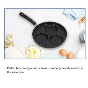 Cyrank Cast Iron 3 Cups Non-Stick Omelet Pan, Electric Stovetop Compatible, Easy to Clean