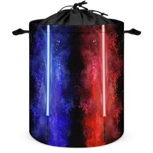 abstract blue lightsaber foldable laundry basket cool boys red burning lightsaber paint style for bedroom laundry room closet bathroom one size