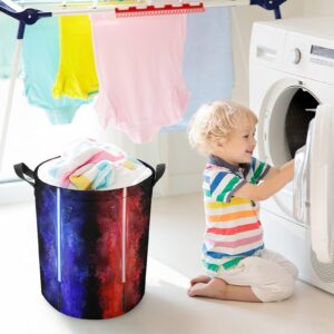 Abstract Blue Lightsaber Foldable Laundry Basket Cool Boys Red Burning Lightsaber Paint Style for Bedroom Laundry Room Closet Bathroom One Size