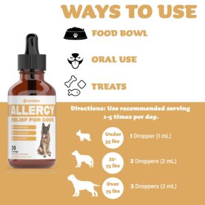 Natural Dog Allergy Relief - Helps to Naturally Support Allergy & Itch Relief for Dogs - Allergy Relief for Dogs Itching - Itch Relief for Dogs - Dog Itch Relief - Dog Allergy Support - 1 fl oz (Dogs)