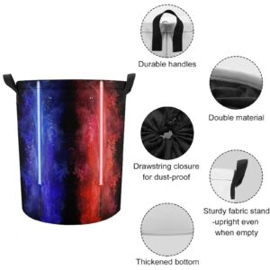 Abstract Blue Lightsaber Foldable Laundry Basket Cool Boys Red Burning Lightsaber Paint Style for Bedroom Laundry Room Closet Bathroom One Size