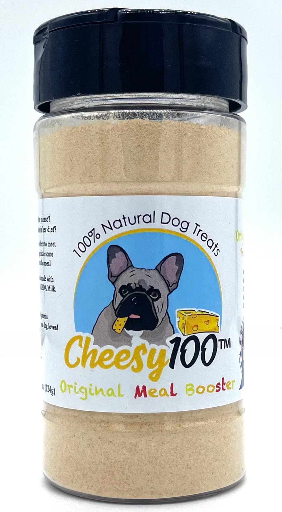 Cheesy100 Cheese Meal Booster 4.4oz | US-Crafted for Picky Eaters | Natural Appetite Stimulant | Dog Gravy Topper for Dry Food | Single Protein & High Protein