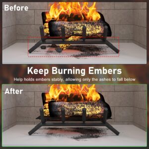 Flamorrow Ember Retainer for Fireplace Grates 12 x 7.5 inch, Metal Fireplace Grate Ember Retainer Mesh, Keep Burning Embers from Falling, Fire Place Accessories for Fire Pits, Camping, 2 Pack