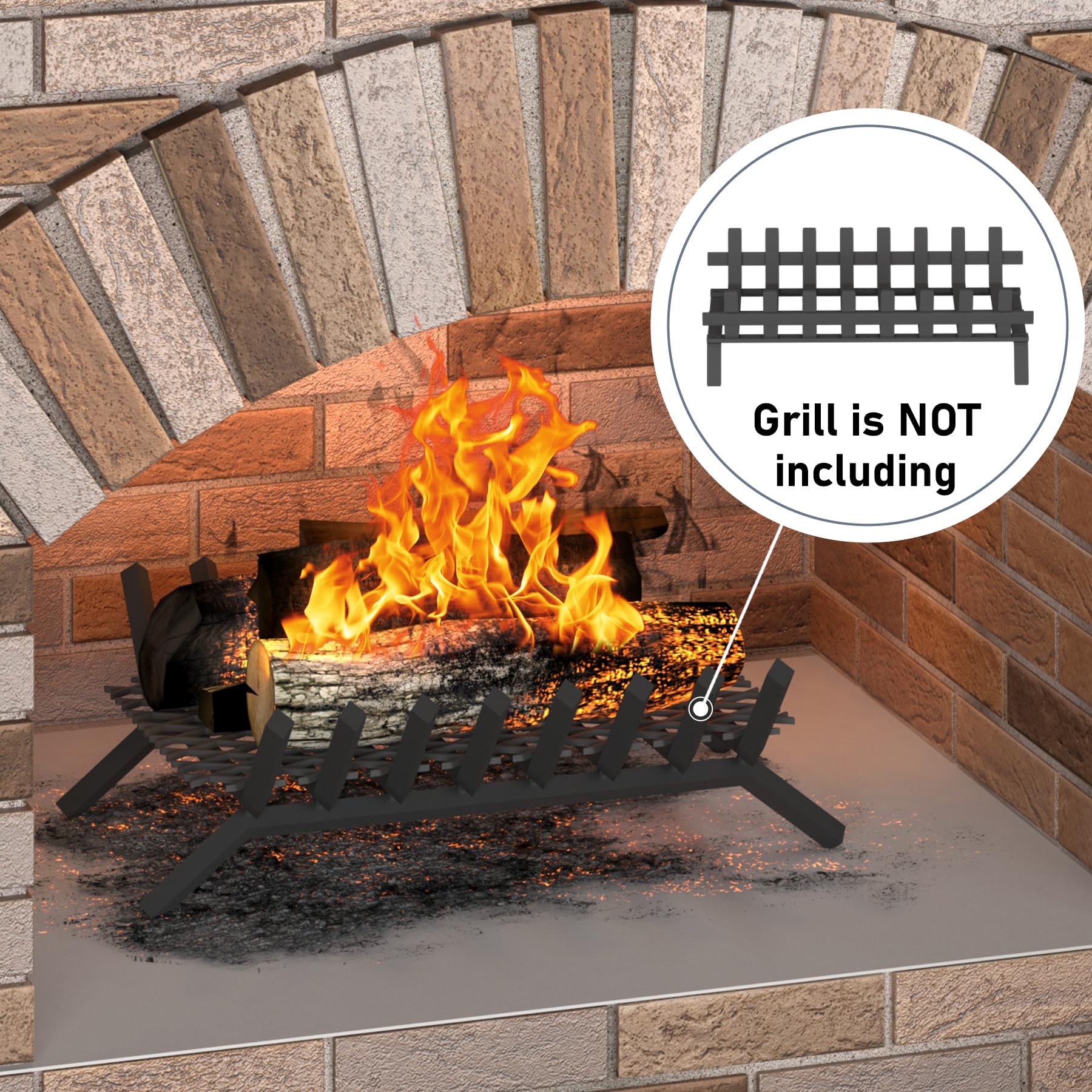 Flamorrow Ember Retainer for Fireplace Grates 12 x 7.5 inch, Metal Fireplace Grate Ember Retainer Mesh, Keep Burning Embers from Falling, Fire Place Accessories for Fire Pits, Camping, 2 Pack