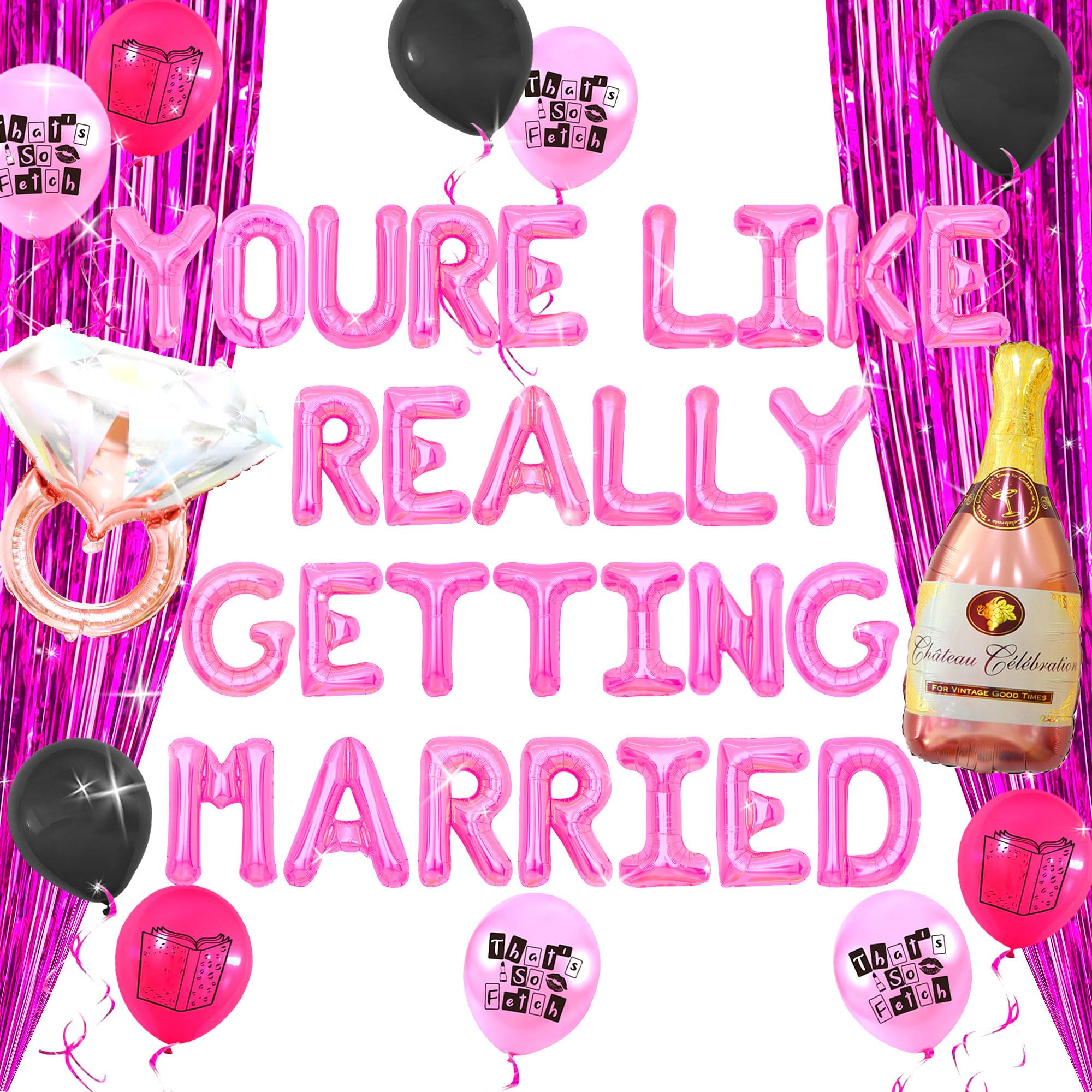 LaVenty Youre Like Really Getting Married Balloons Mean Girls Bachelorette Decoration Burn Book Decoration Mean Girls Bridal Shower Decoration Balloons