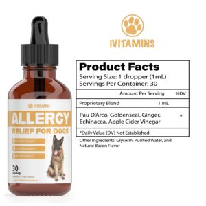 Natural Dog Allergy Relief - Helps to Naturally Support Allergy & Itch Relief for Dogs - Allergy Relief for Dogs Itching - Itch Relief for Dogs - Dog Itch Relief - Dog Allergy Support - 1 fl oz (Dogs)