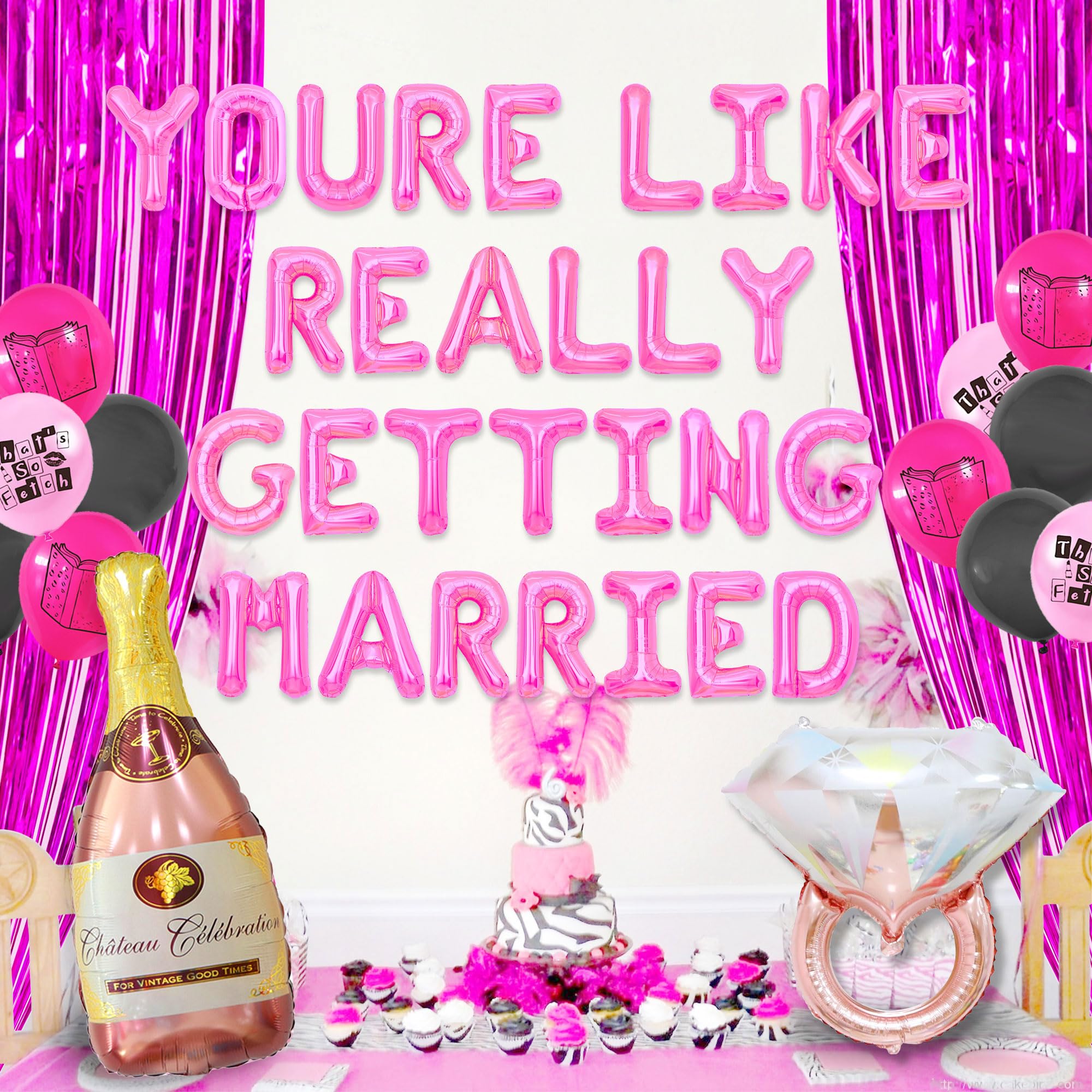 LaVenty Youre Like Really Getting Married Balloons Mean Girls Bachelorette Decoration Burn Book Decoration Mean Girls Bridal Shower Decoration Balloons