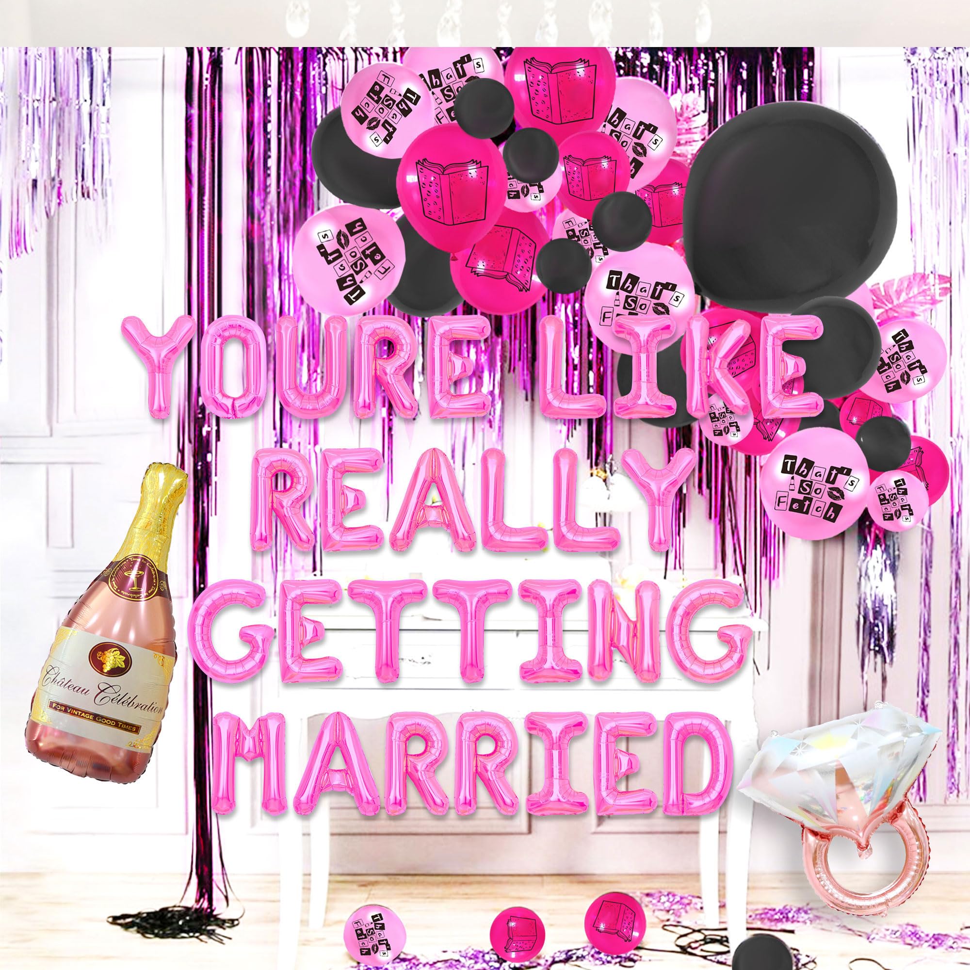 LaVenty Youre Like Really Getting Married Balloons Mean Girls Bachelorette Decoration Burn Book Decoration Mean Girls Bridal Shower Decoration Balloons