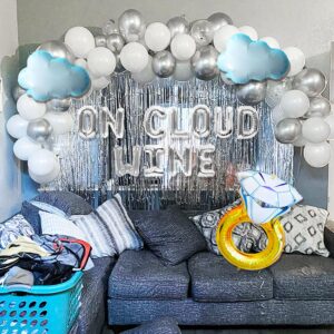 LaVenty On Cloud Wine Balloon Banner Bubbly Bar Banner Mimosa Bar Decorations Vino Bachelorette Party Bridal Shower