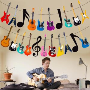 Guitar Banner Music Guitar Party Banners Guitar Birthday Party Decorations 2Pcs Music Party Banners for Rock Guitar Baby Shower Supplies