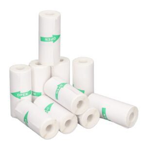 thermal printer paper 10 rolls self adhesive printing paper, mini print paper 57x25mm thermal sticker print paper for mini pocket thermal printer, portable thermal printer paper