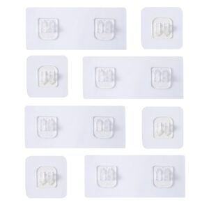 kiniza 8 all-purpose large adhesive hooks for hanging, adhesive hooks heavy duty, stick on hooks for hanging heavy duty