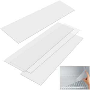 barydat 4 pcs frosted plastic wire shelf liner clear frosted hard refrigerator shelf mats non adhesive waterproof wire shelving cover for cabinets kitchen shelves storage shoe rack, 12 x 48 inch