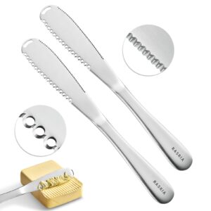 rasria butter spreader knife for cold butter above 20℉, butter slicer, butter curler, butter grater, butter blade (2 knives)