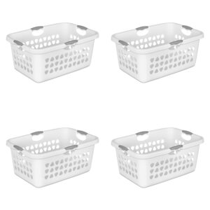 2 bushel ultra laundry basket plastic, white, set of 4