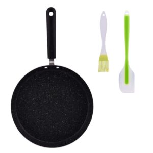 otjenl nonstick crepe pan, 11 inch griddle pan with scraper & oil brush, griddle pancake pan tortilla pan, for cooking eggs, frying, grill, omelettes, easy clean