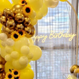 Yellow Balloons, 100Pcs 12 inch Bright Yellow Latex Balloons Round Helium Balloons for Birthday Wedding Anniversary Sunflower Party Backdrop Decorations