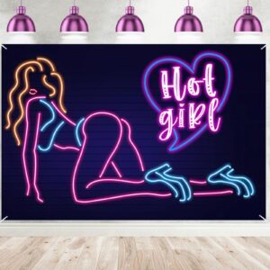 neon hot sexy girl banner pole dancing theme pole dance backdrop decor for bachelorette bridal shower birthday party decorations chair dancing party p valley party supplies photo booth props favors