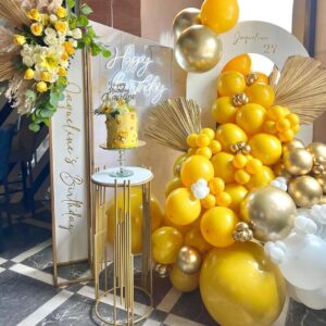 Yellow Balloons, 100Pcs 12 inch Bright Yellow Latex Balloons Round Helium Balloons for Birthday Wedding Anniversary Sunflower Party Backdrop Decorations