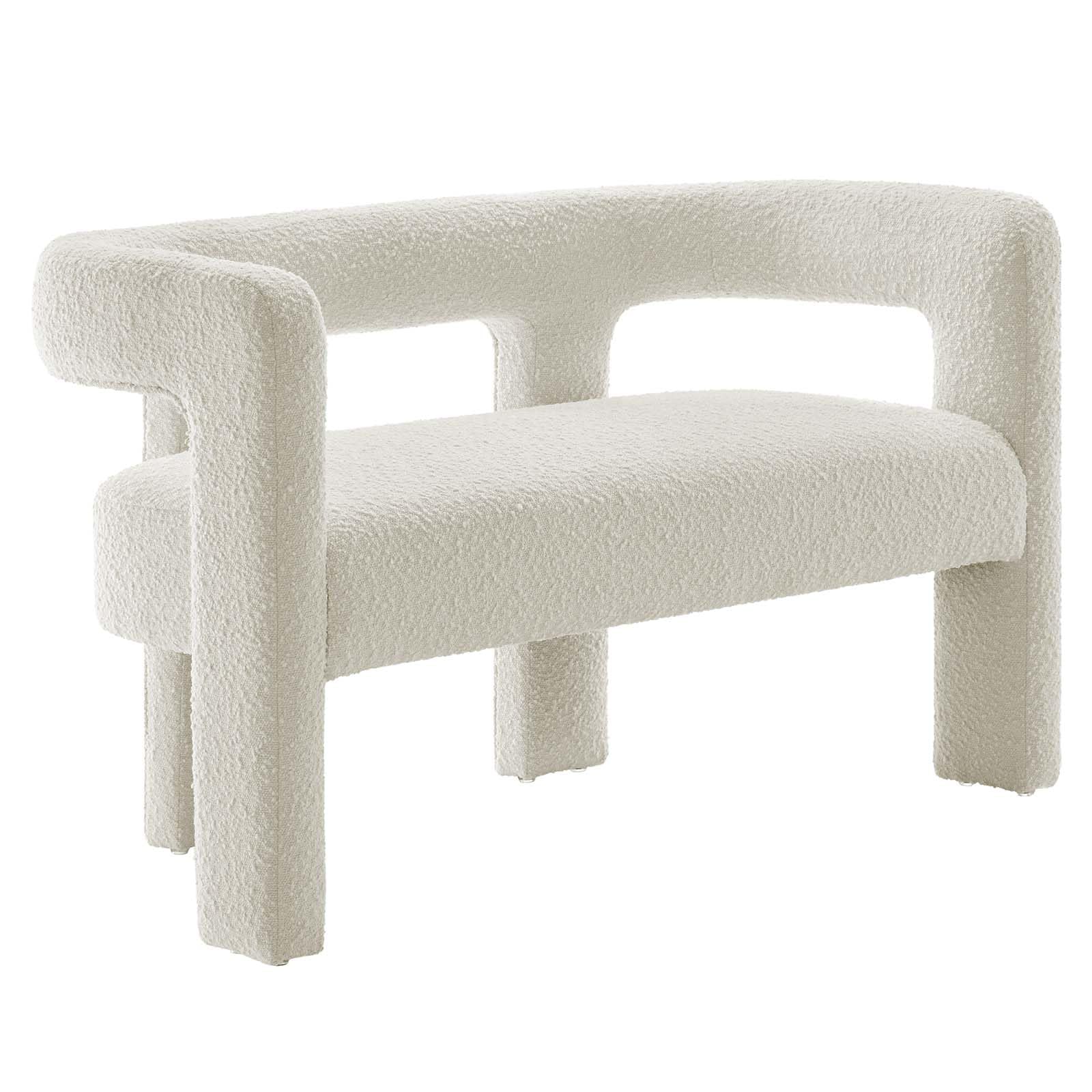 Modway EEI-6477-IVO Kayla Boucle Upholstered Loveseat, Ivory