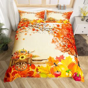 kids fall festival bedding set full size happy fall y'all duvet cover for teens bedroom decor thanksgiving decor comforter cover set thanksgiving decor bedspread cover with 2 pillow case