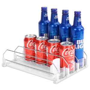 bingohive automatic soda can organizer for refrigerator can dispenser for beer soda seltzer drink pop can holder self-pushing drink organizer for fridge storage 12 cans of 11.15oz 12oz 16oz 16.9oz