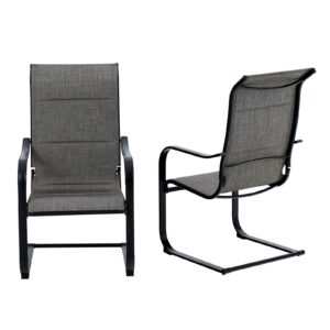 sophia & william sling patio chairs, 2 pcs padded spring patio chair for outdoor, heavy duty patio dining chair for patio garden support 300lbs