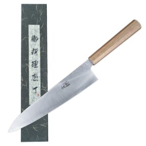 taie chef knife 9.5 inch japanese gyutou knife high carbon forge powder stainless steel 905 blade with 62 hrc natural ash wood handle light weight comfortable grip 240mm