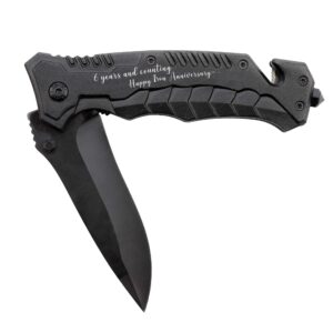 6th anniversary pocket knife gift for hunband, happy 6th anniversary present for him, happy iron anniversary, 6 years of wedding marriage gift for him