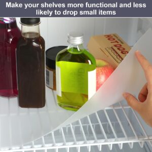 Barydat 4 Pcs Frosted Plastic Wire Shelf Liner Clear Frosted Hard Refrigerator Shelf Mats Non Adhesive Waterproof Wire Shelving Cover for Cabinets Kitchen Shelves Storage Shoe Rack, 12 x 48 Inch