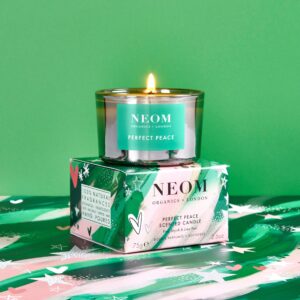 NEOM- Perfect Peace Luxury Scented Candle | Pine, Myrrh & Lime Peel | Christmas Gift… (Travel Size)