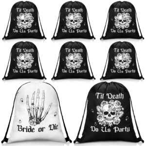 amylove 7 pcs bride or die bachelorette party drawstring bags till death do us bags bachelorette party supplies drawstring backpacks for bridal shower wedding party bridesmaids supplies gift bag