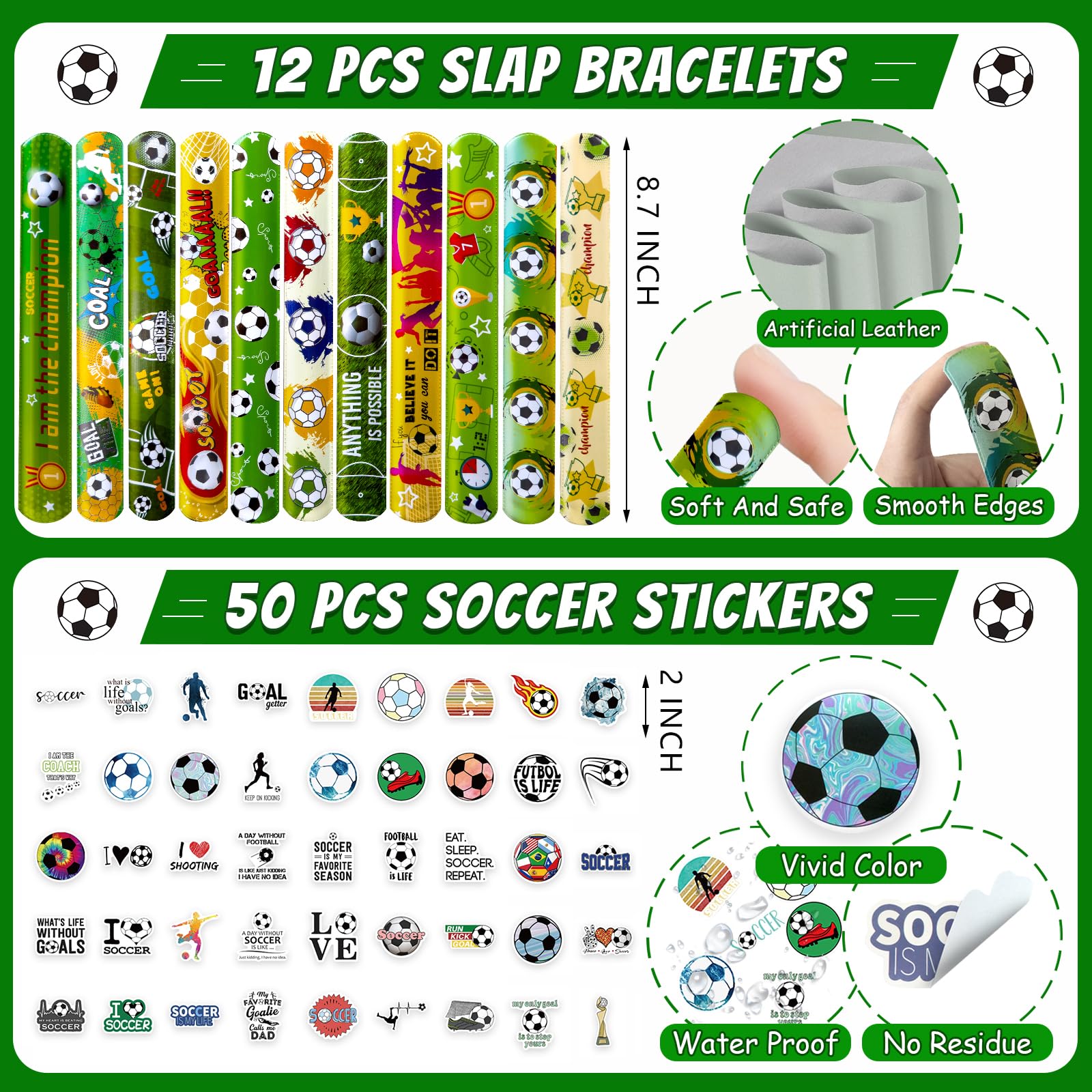 Joyvorite 158 PCS Soccer Party Favors Set with Soccer Goodie Bags Soccer Slap Bracelets Soccer Straws Puzzle Tattoo Stickers Erasers Keychains Whistle Soccer Party Supplies Soccer Party Decorations