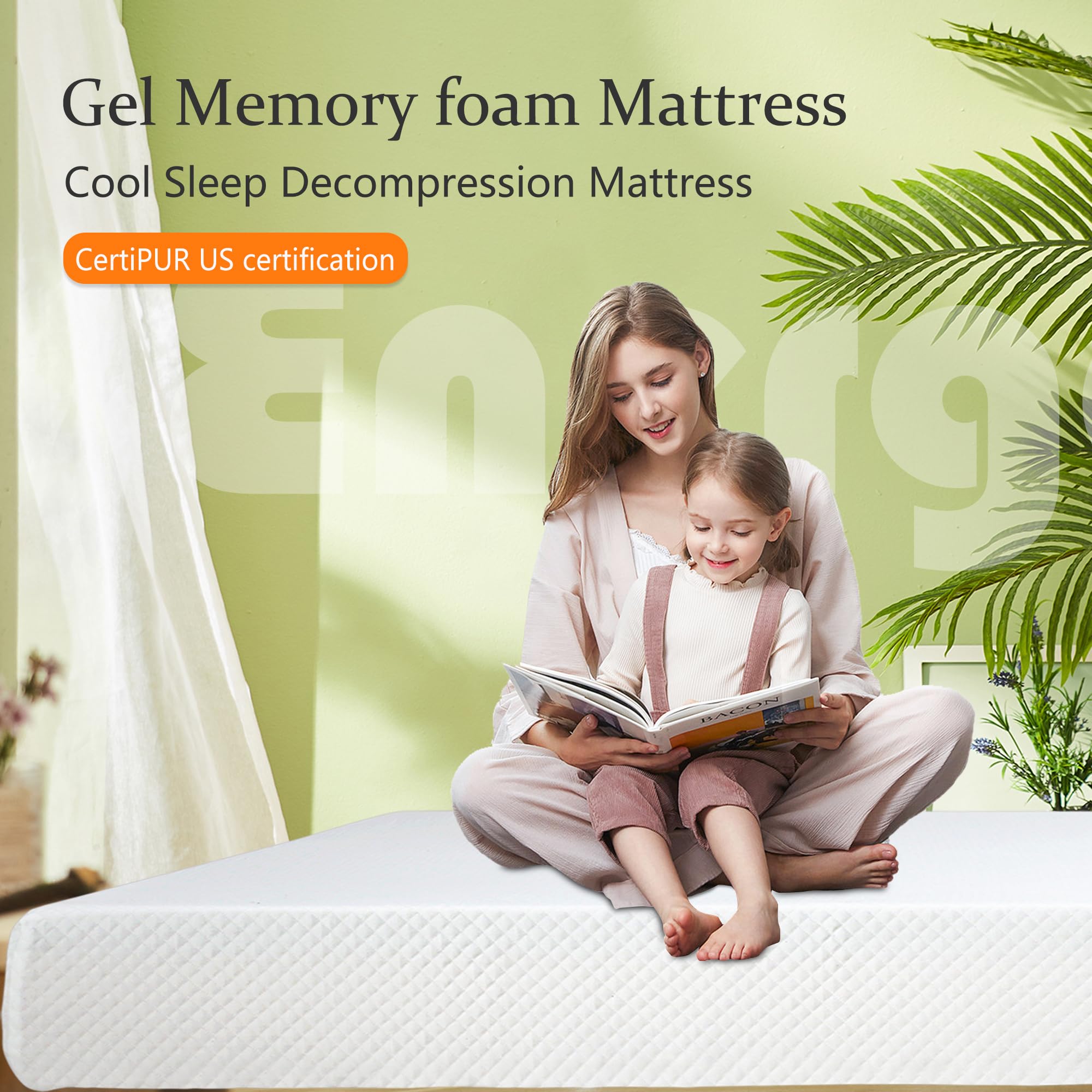 BestMassage 12 Inch Gel Memory Foam Mattress for Cool Sleep & Pressure Relief, Medium Firm Full Mattress for Kids Adults, Bed-in-a-Box, CertiPUR-US Certified,White