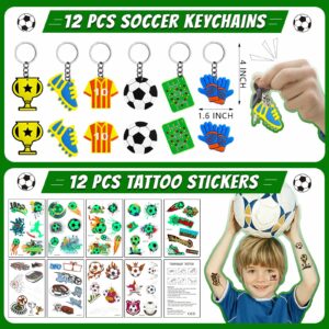 Joyvorite 158 PCS Soccer Party Favors Set with Soccer Goodie Bags Soccer Slap Bracelets Soccer Straws Puzzle Tattoo Stickers Erasers Keychains Whistle Soccer Party Supplies Soccer Party Decorations