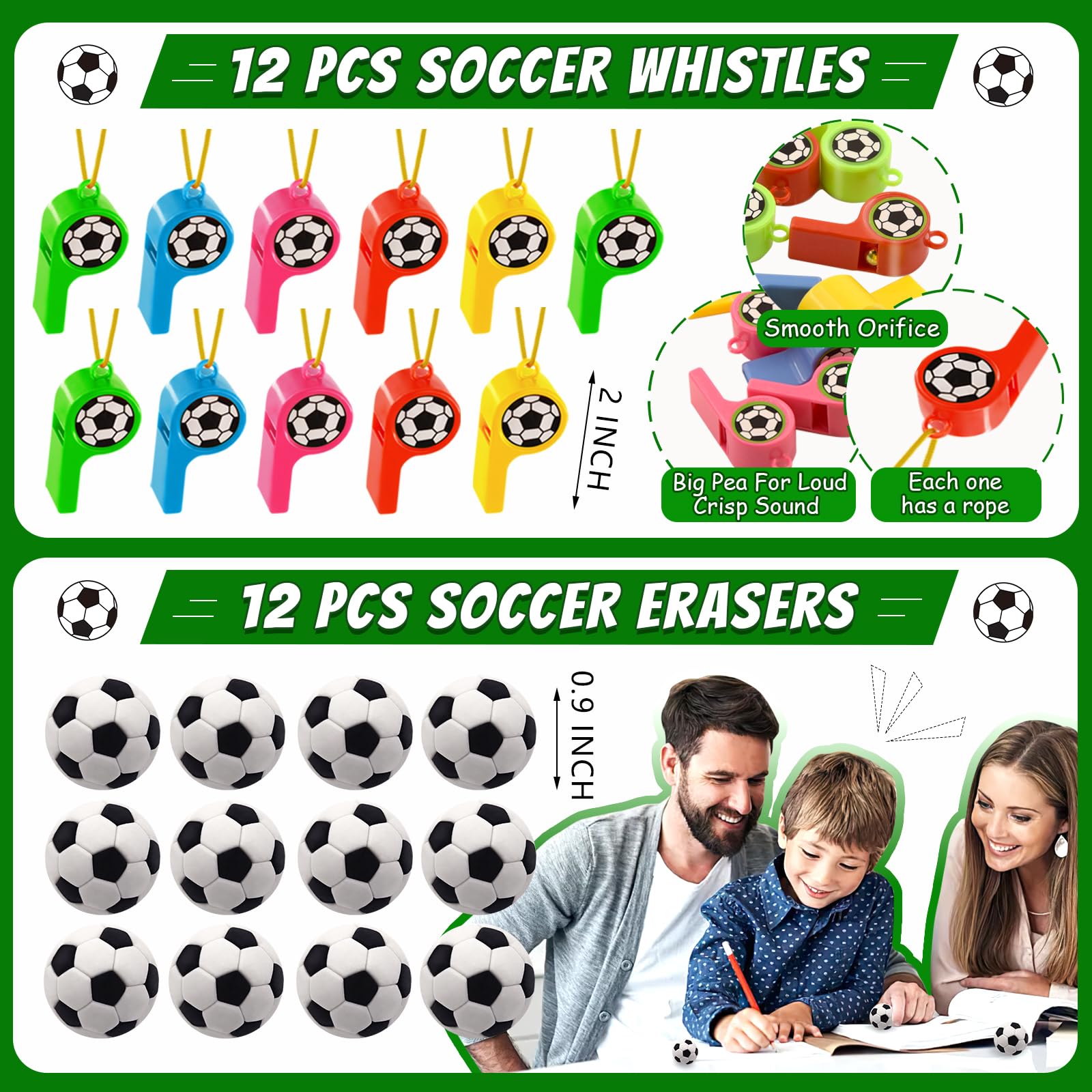 Joyvorite 158 PCS Soccer Party Favors Set with Soccer Goodie Bags Soccer Slap Bracelets Soccer Straws Puzzle Tattoo Stickers Erasers Keychains Whistle Soccer Party Supplies Soccer Party Decorations