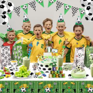 Joyvorite 158 PCS Soccer Party Favors Set with Soccer Goodie Bags Soccer Slap Bracelets Soccer Straws Puzzle Tattoo Stickers Erasers Keychains Whistle Soccer Party Supplies Soccer Party Decorations