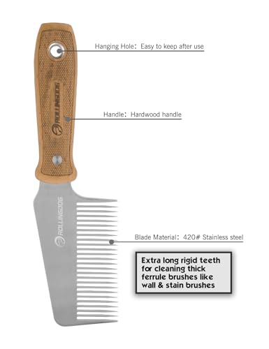 ROLLINGDOG Heavy Duty Brush Comb,Brush Cleaner Tool-Great for Sufficient Cleaning And Maintaining Deck Fence Brush