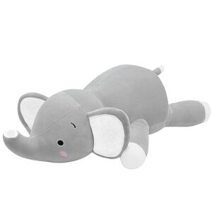 csvbtrf weighted stuffed animals, 4.2 lbs 23" elephant plush hugging pillow for gift, grey elephant stuffed animals (grey, 23")