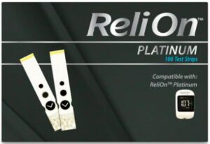 relion platinum blood glucose test strips, 100 count