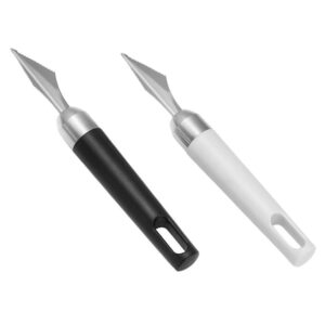 villcase fruit carving knife, stainless steel fruit carving fruits diy graver food craft engraving cutting tool diy food carving mold for home kitchen 2pcs