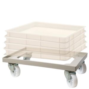 dough box dolly/cart, fits 23.6" x 15.74" (600mm x 400mm) proofing trays (not included), food grade pizza bakery, great for stacking pizza dough box, moving dollies, swivel casters, l'oro del sud