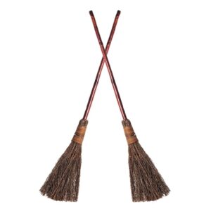 cinnamon scented broom with bamboo handle (2-pack) - 36" heather broom - holiday decor