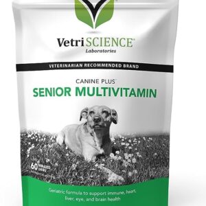 VetriScience Glycoflex 3 Clinically Proven Hip and Joint Supplement for Dogs, 120 Chews & Canine Plus MultiVitamin for Senior Dogs, 60 Chews