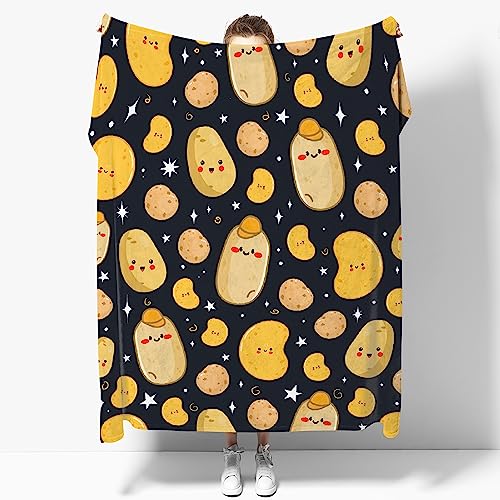 Potatoes Blanket Gift for Girl Women Blanket Super Soft Cozy Warm Throw for Couch Bed Sofa Office Decor All Season 50 * 40" S for Kid